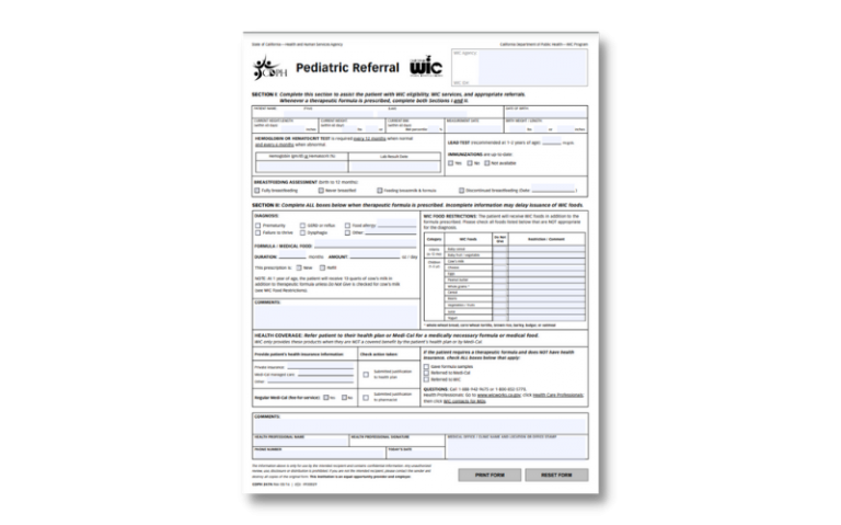 WIC Referral Forms and Education Materials – WIC